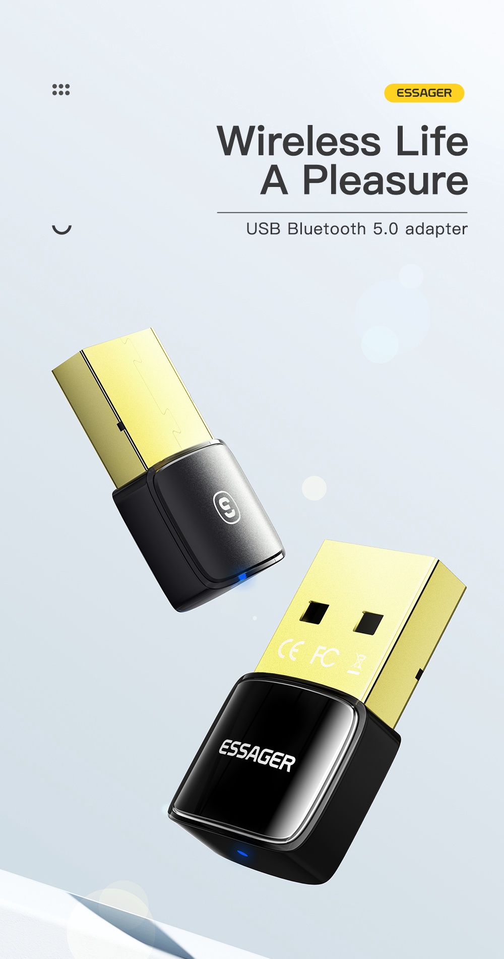 Essager Bluetooth 5.0 Signal Transmission Device Bluetooth Adapter for ...