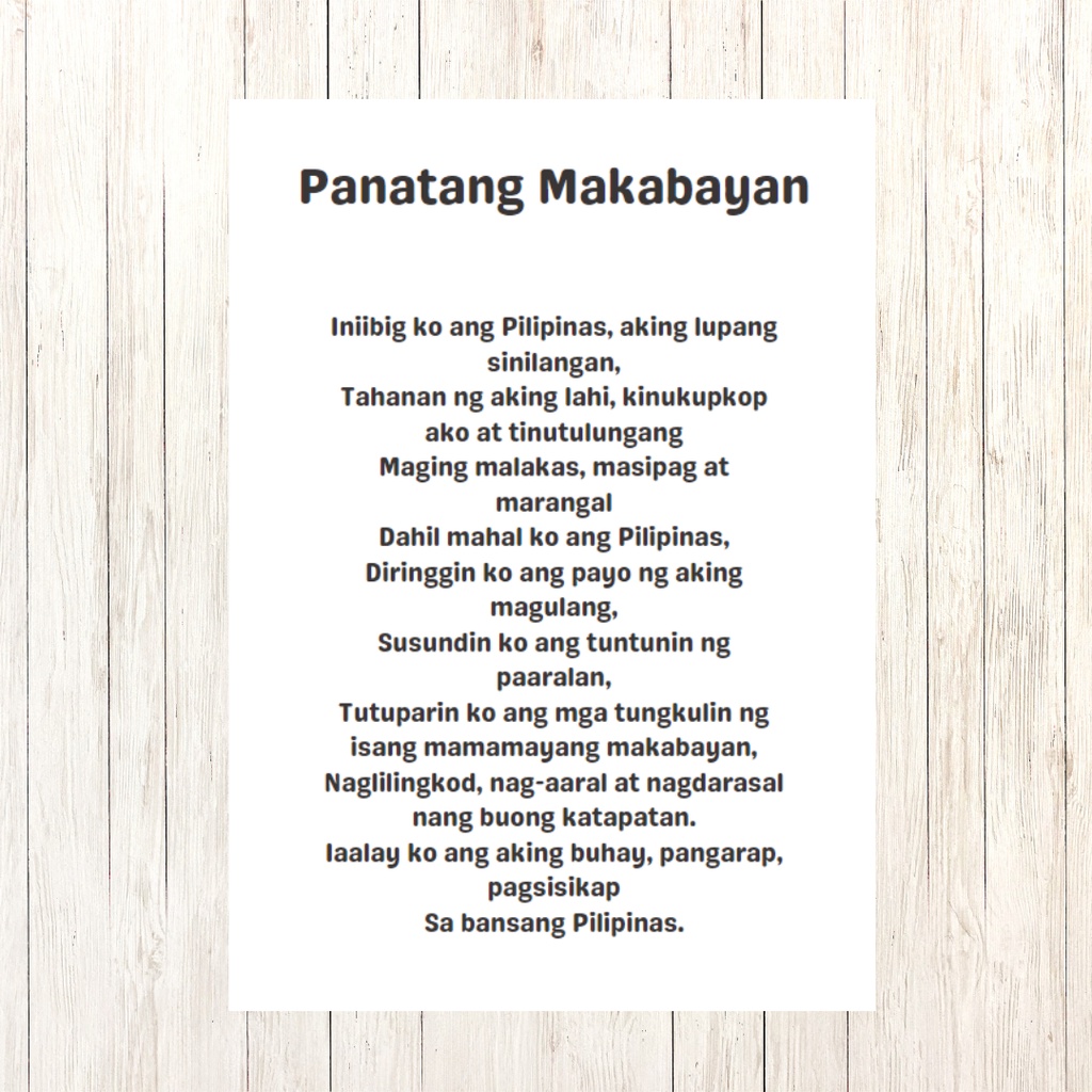 A3 or A4 Tagalog Filipino Set Educational Charts, Poster for kids ...