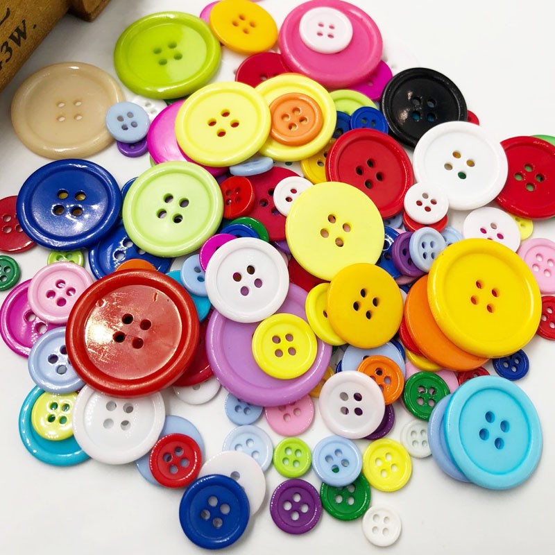 50pcs 9/11/15/20/25/30mm Random mixed plastic button for kids sewing ...