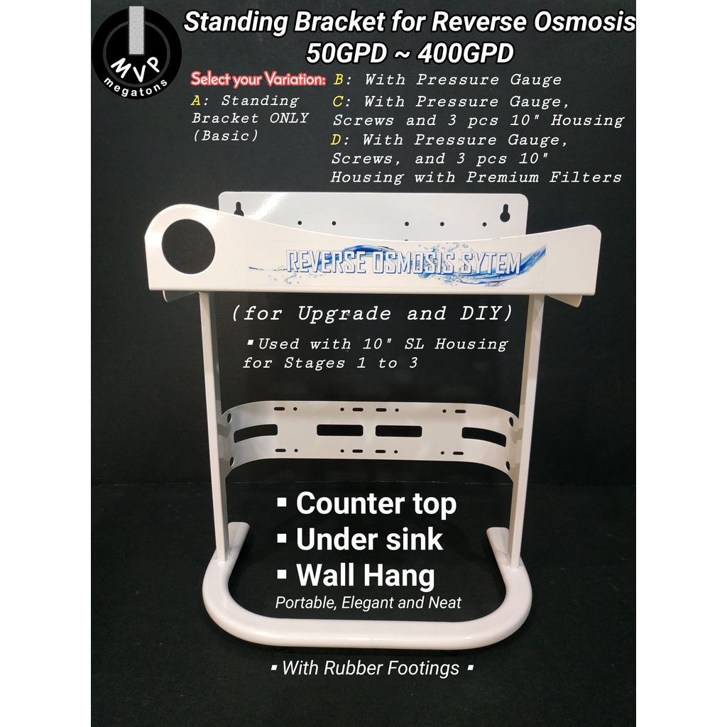 Standing Bracket for 50GPD to 400GPD Reverse Osmosis Under Sink & Wall ...