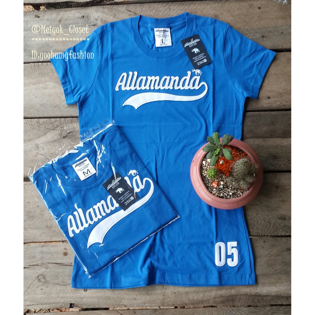 Allamanda: Round Neck T-Shirt Allamanda Lettering Embroidery | Shopee ...