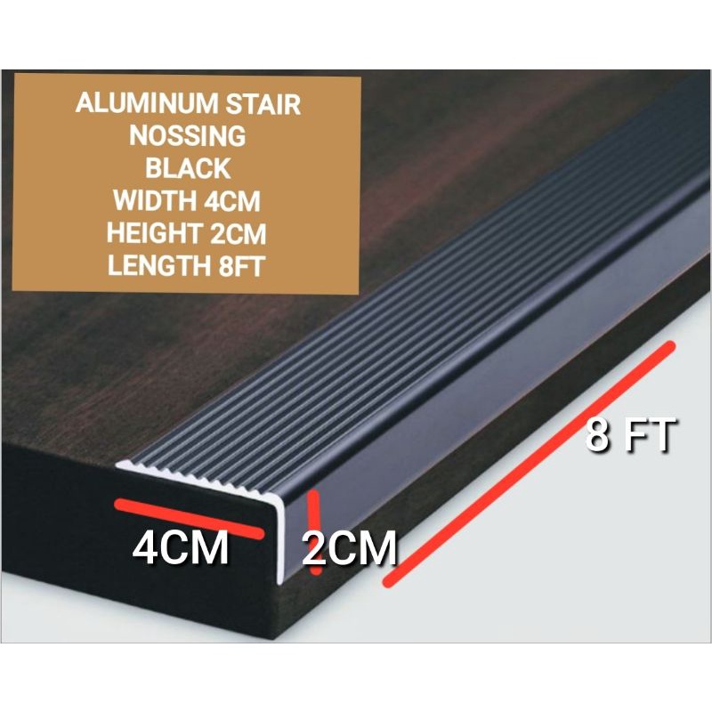 ALUMINUM STAIR NOSING ANTI SLIP FOR STAIRS 8FT STAIR NOSSING PROTECTION ...