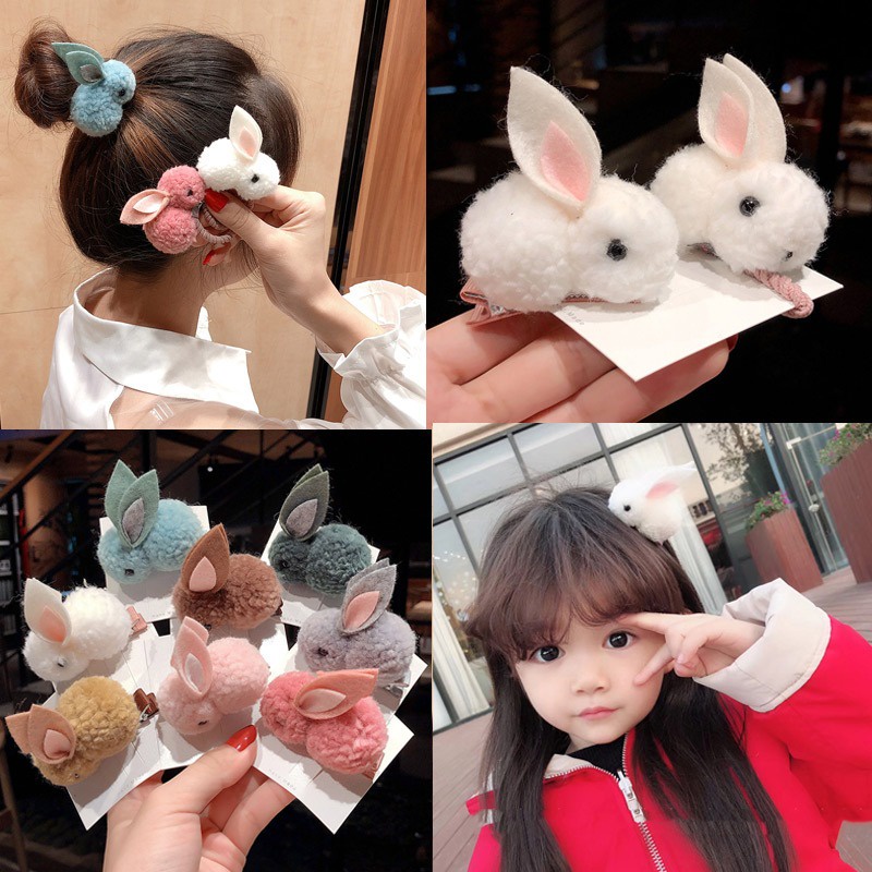 YFGHA-1860 Trendy Cute 3D Bunny Hair Rubber Tie Rabbit Hair Rope ...