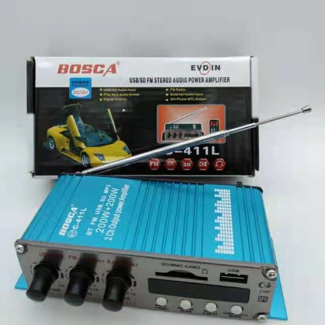 Bosca BS C-411 200W+200W USB SD FM Stereo Audio Amplifier | Shopee ...