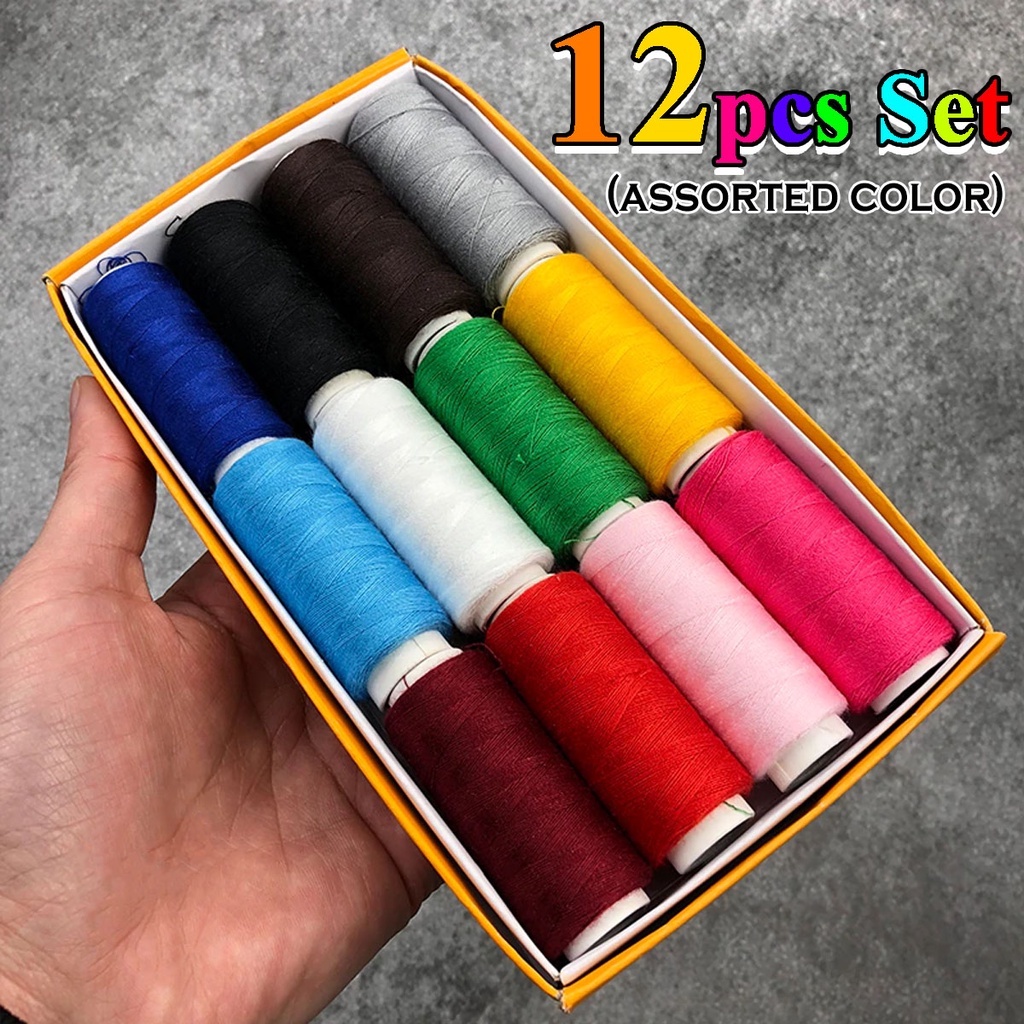 12 pcs assort Sewing Thread Polyester Thread Set Strong And Durable ...