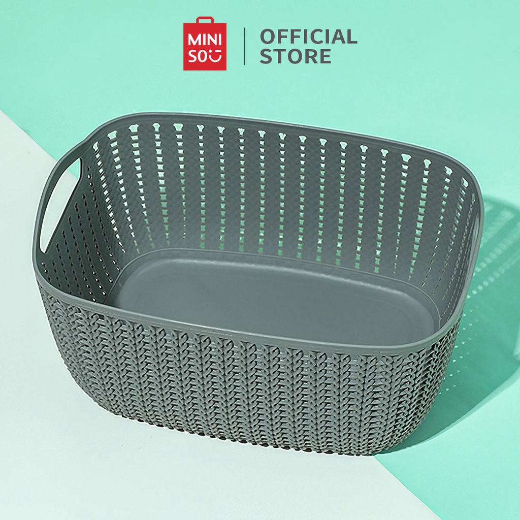 Miniso mini round desktop storage bin (Blue) | Shopee Philippines