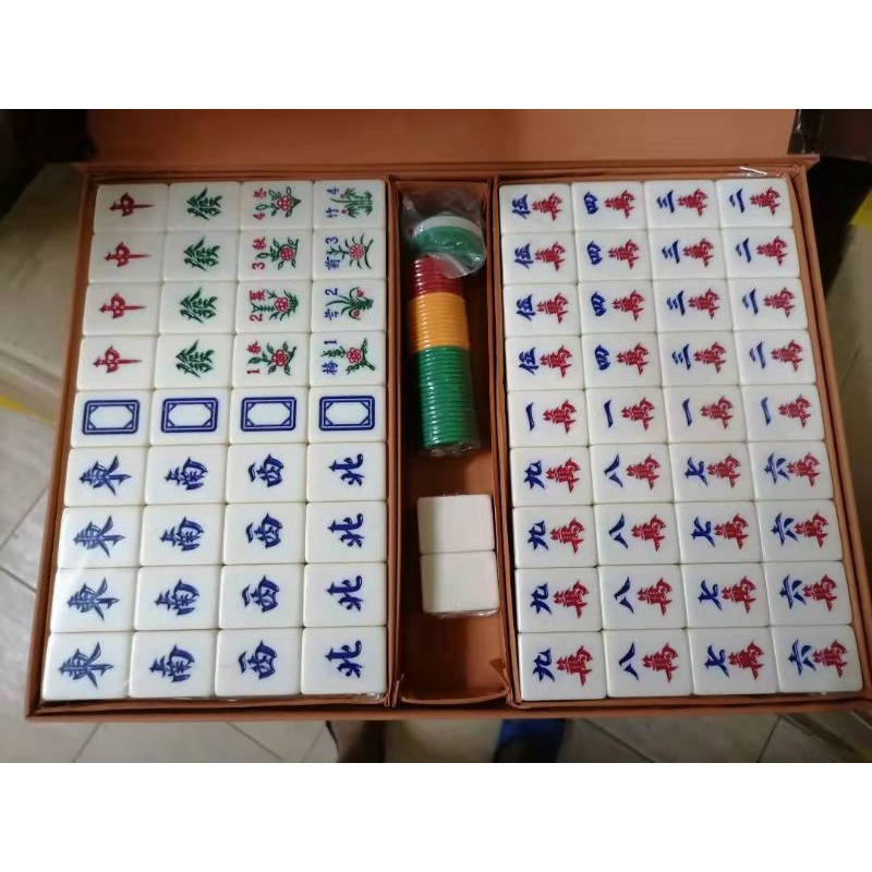 Mahjong Set Standard Size 144pcs (Ivory, Green, Blue, Yellow) | Shopee ...