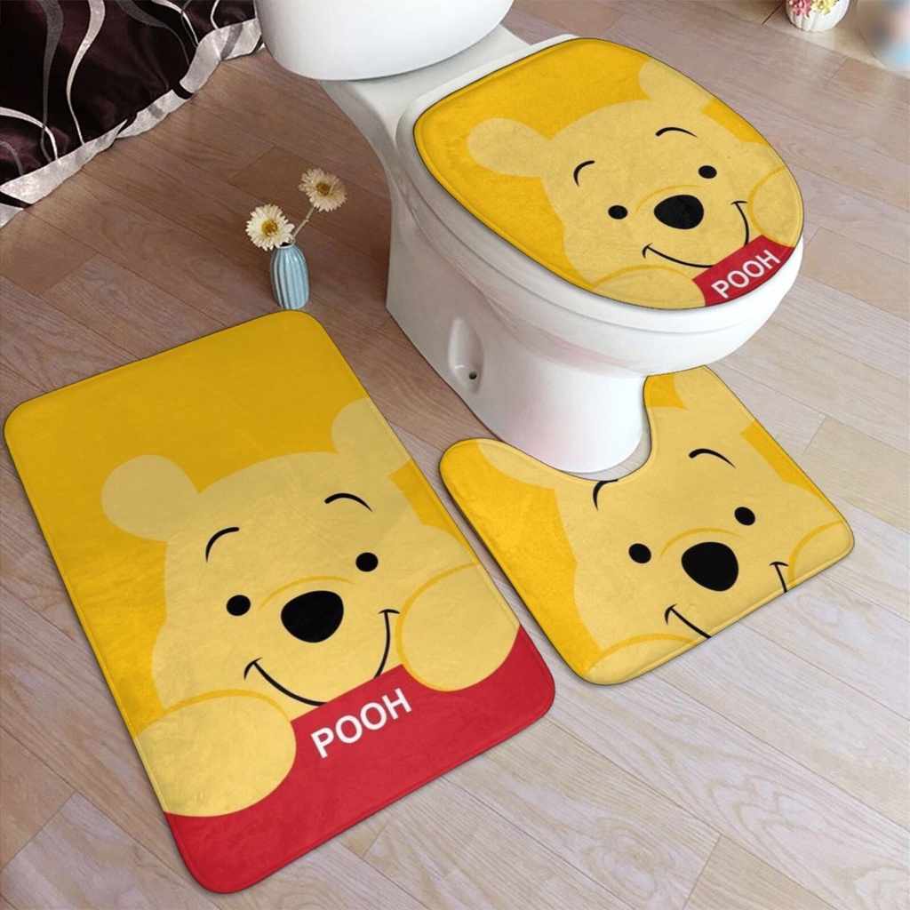 Disney Winnie The Pooh Bathroom Rug 3-piece set Non-Slip Soft Bath ...