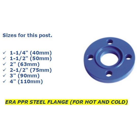 ERA PPR STEEL FLANGE (FOR HOT AND COLD) - 1-1/4" (40mm) to 4" (110mm ...