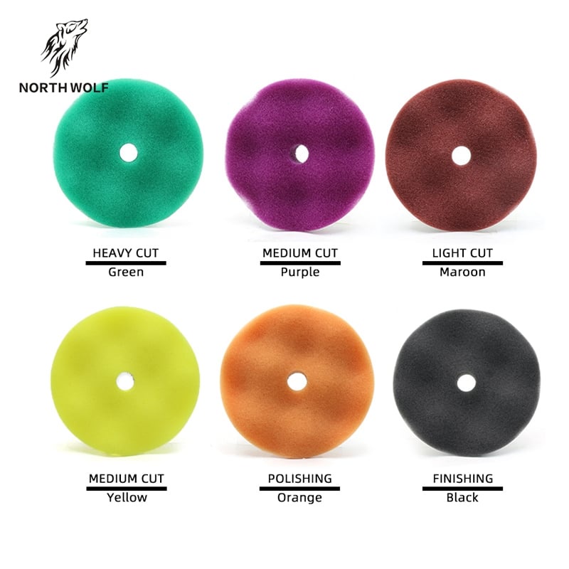 5-inch North Wolf Detailing Buffing Foam Pad WAFFLE -FINISHING ...