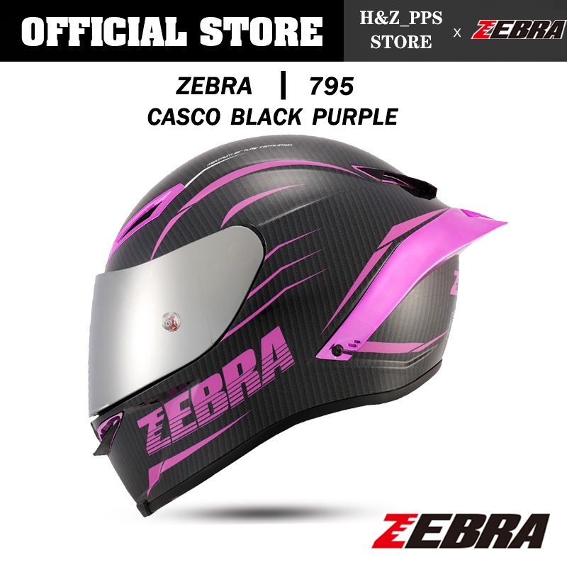 Zebra 795 Motorcycle Full Face Helmet Single Visor Have Free | Shopee ...