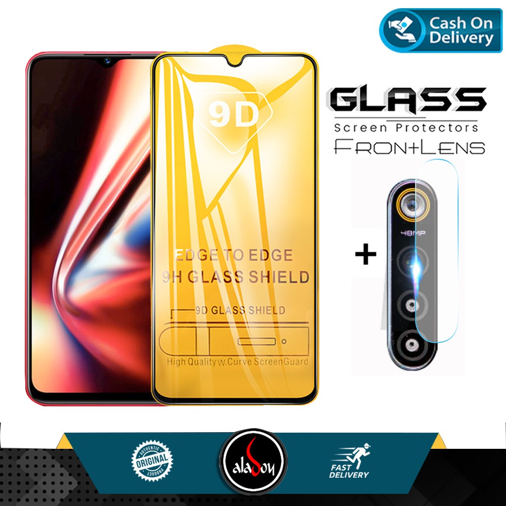 LAYAR Realme 5S Tempered Glass Screen and Tempered Glass Camera Lens ...