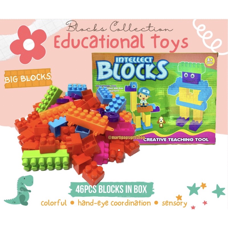 EDUCATIONAL BIG BLOCKS SET BLOCKS IN CONTAINER OR BAG | Shopee Philippines
