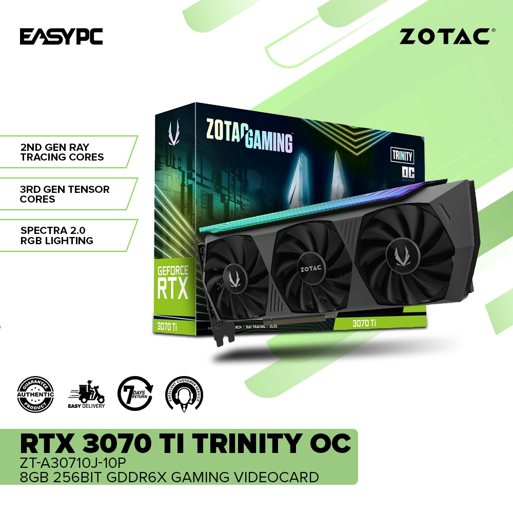 EasyPC | Zotac RTX 3070 Ti Trinity OC ZT-A30710J-10P 8gb 256bit GDdr6X Gaming Graphics Card ...