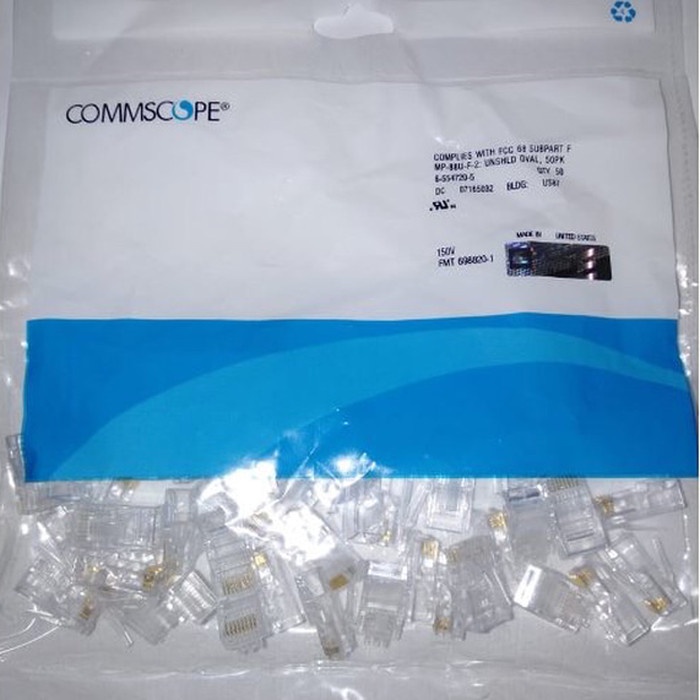50pcs RJ45 Cat 5e Commscope Connector Original | Shopee Philippines
