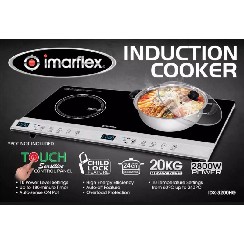 Imarflex IDX-3200HG Induction Cooker Twin Burners (Houseware Express ...