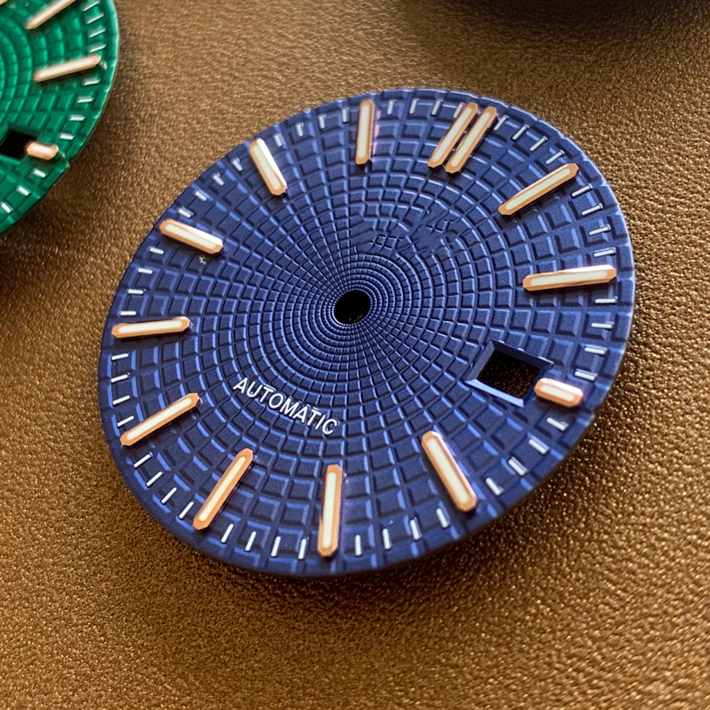 Silver Nail/Rose Gold Nail Watch Dial 31.8MM Green Luminous Watch Dial ...