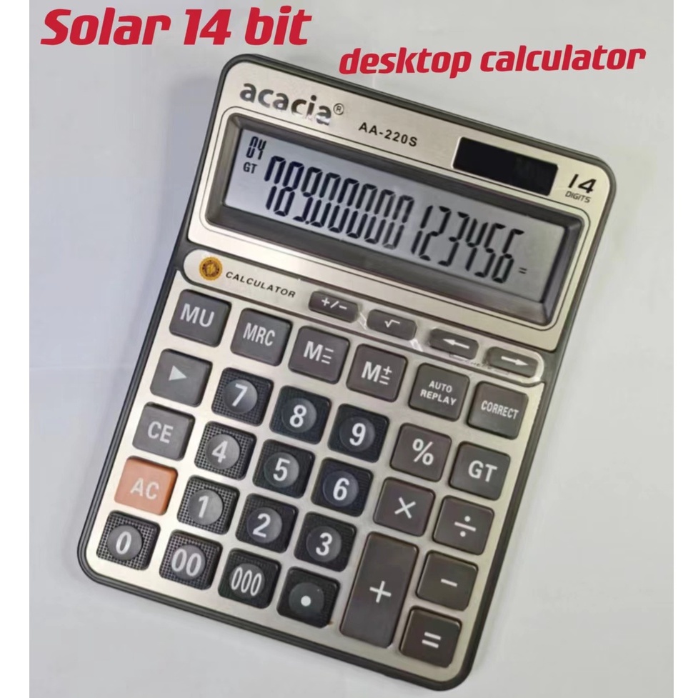 New solar calculator 14-bit large screen desktop calculator (two-way ...