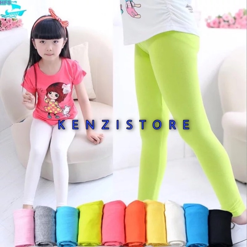 Children's Plain Leggings 3-12 Years Old Premium Spandex Material/Plain ...