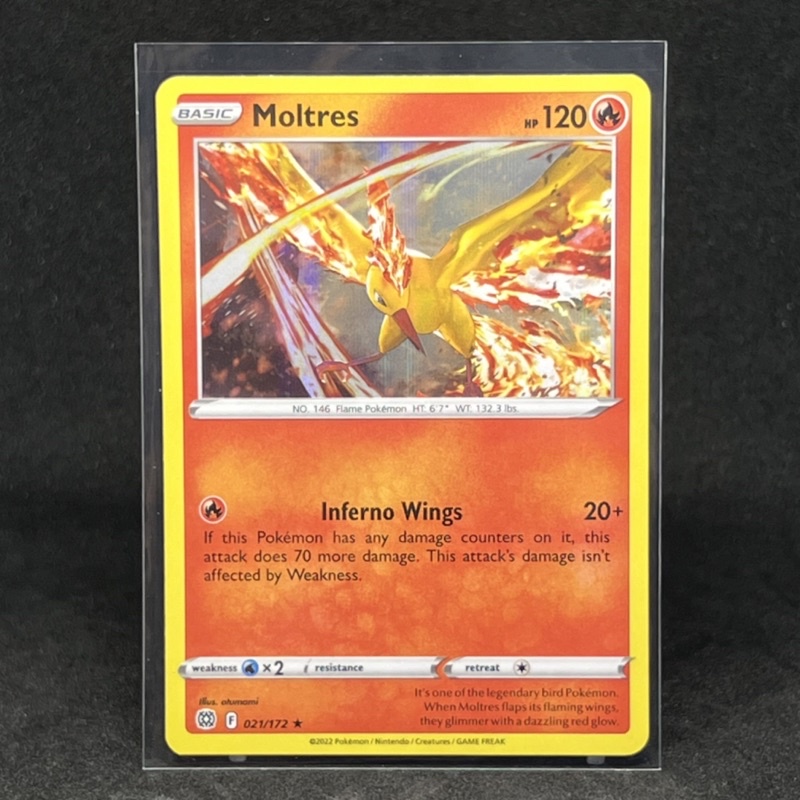 Pokemon TCG Moltres Holo Rare 021/172 2022 Sword & Shield Brilliant ...