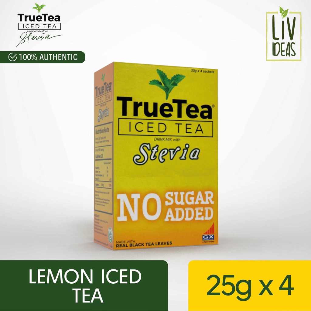 TrueTea Iced Tea with Stevia, 25g x 4 Sachets (Diabetic Friendly ...