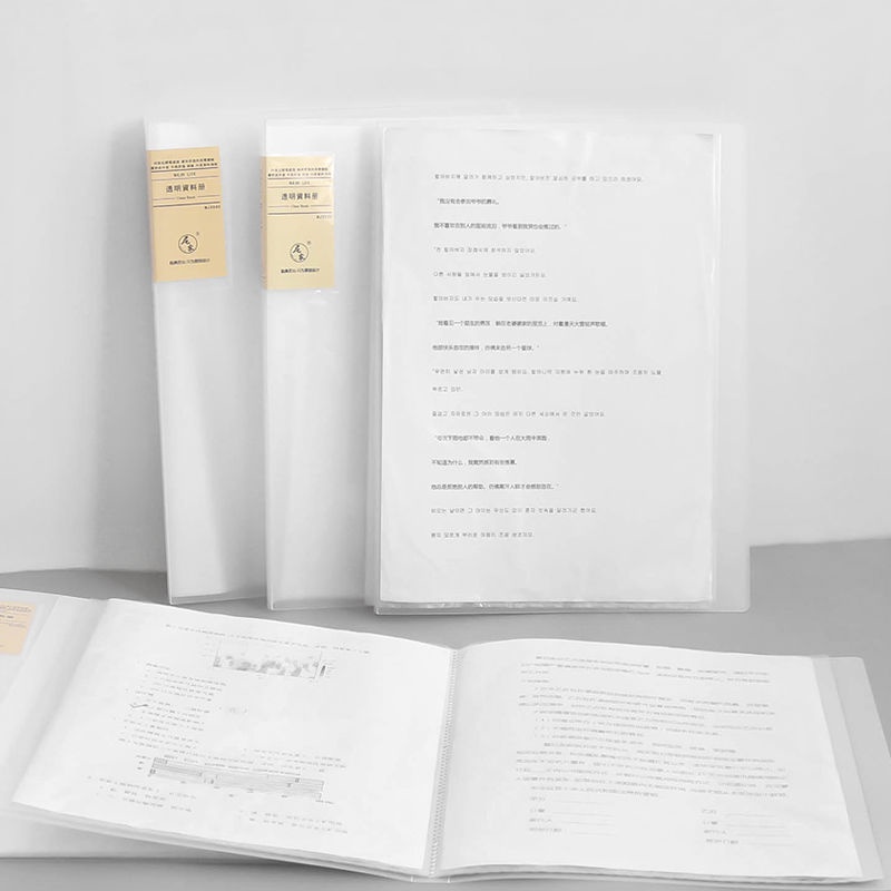 Simple Muji Style INS Transparent A4 File Folder Information Book ...