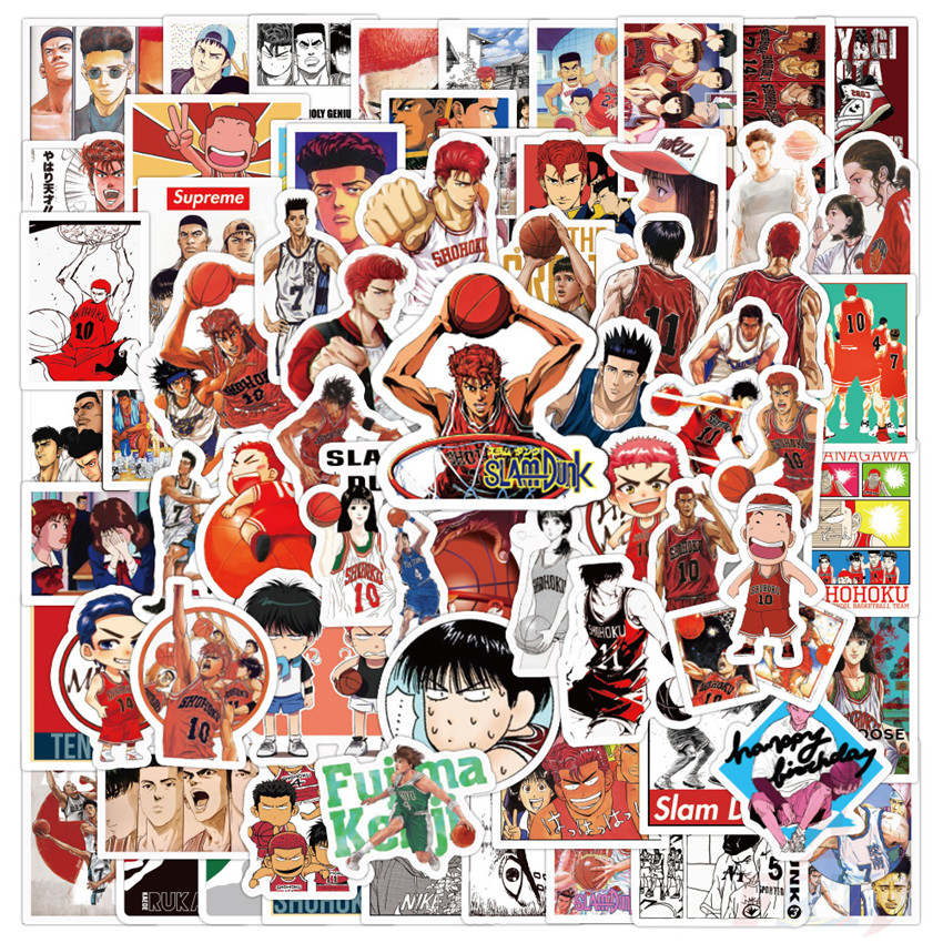 100Pcs/Set Slam Dunk - Anime Sakuragi Hanamichi Kaede Rukawa Stickers ...