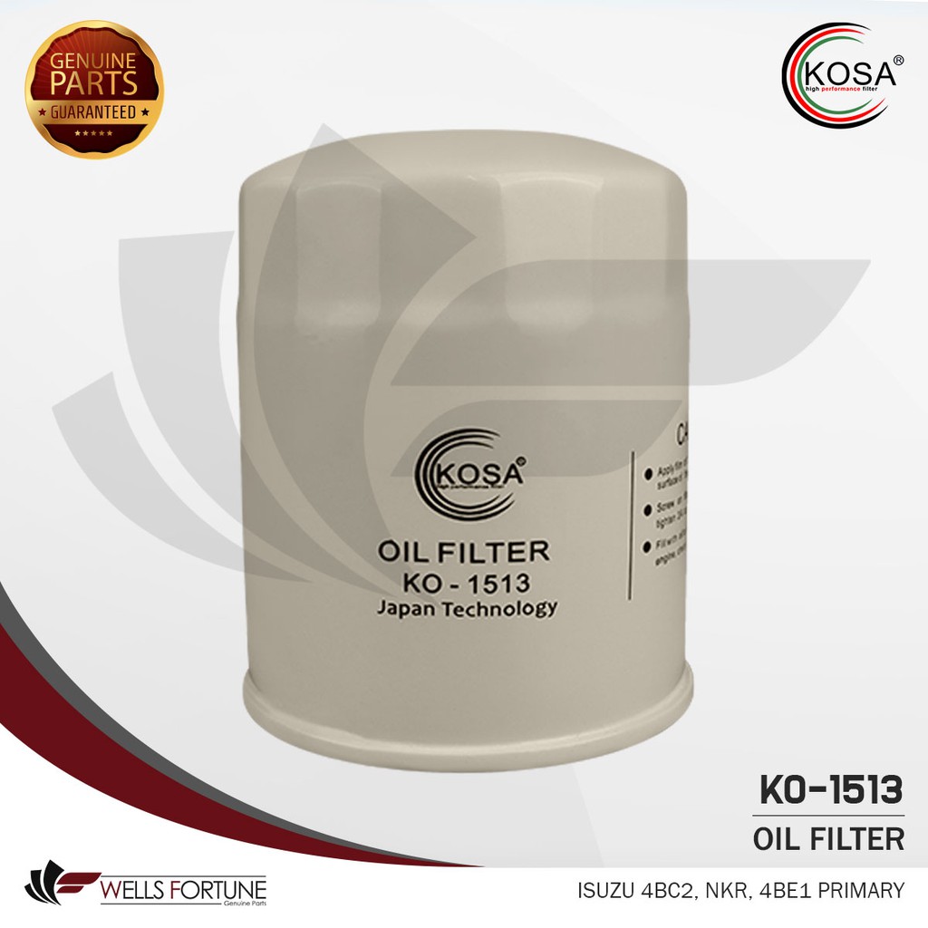 ISUZU 4BC2 NKR 4BE1 PRIMARY KOSA KO-1513 OIL FILTER ISUZU ELF NPR 4BA1 ...