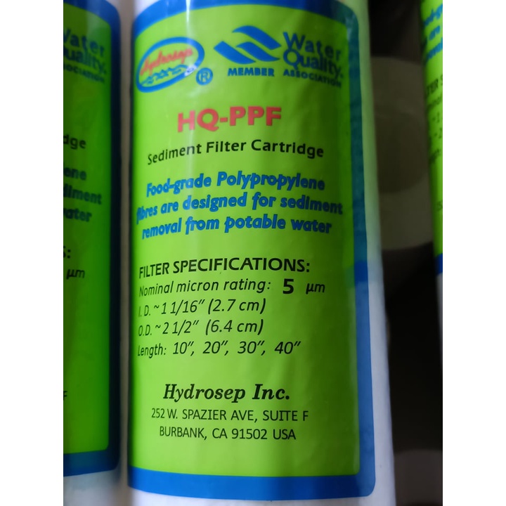 HQ -PPF Hydrosep Sediment Filter Cartridge ((Nonimal micron rating 5um ...