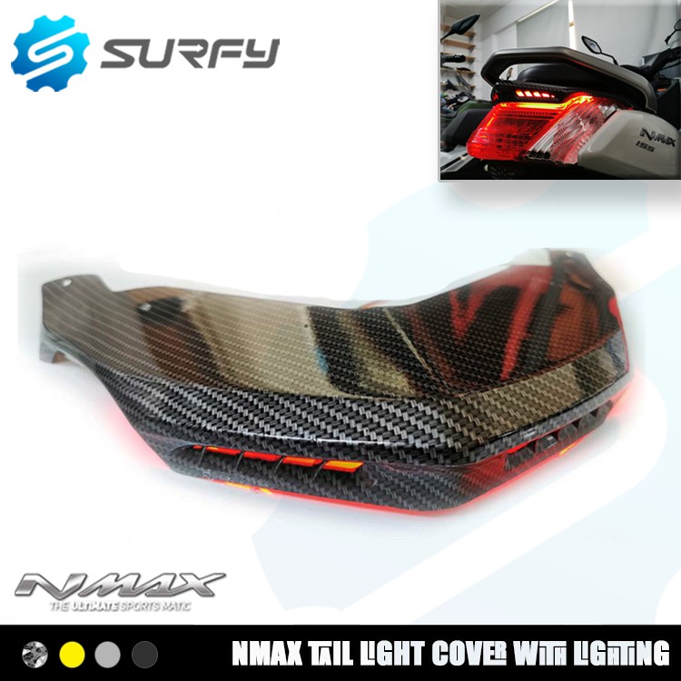 Surfy Nmax Tail Light Cover With Lighting Carbon Matte Black Silver ...