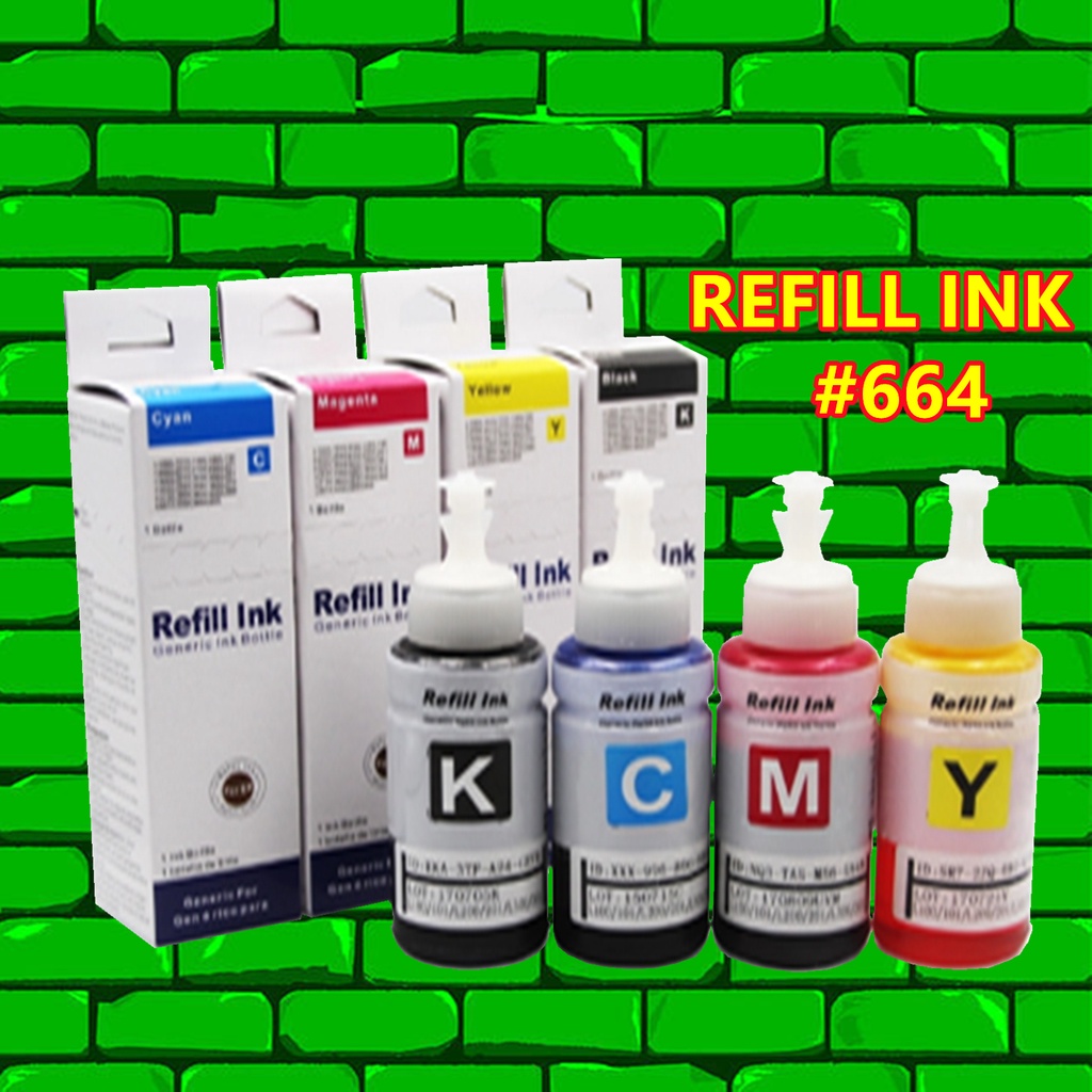 SALE!!!!!! #664 Premium ink for L SERIES REFILL INK 70ML 4.0s | Shopee ...