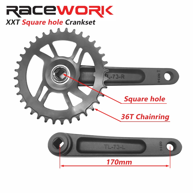 RACEWORK XXT 170mm Crankset 7-11 Speed MTB Crankset 36T Single Disc ...
