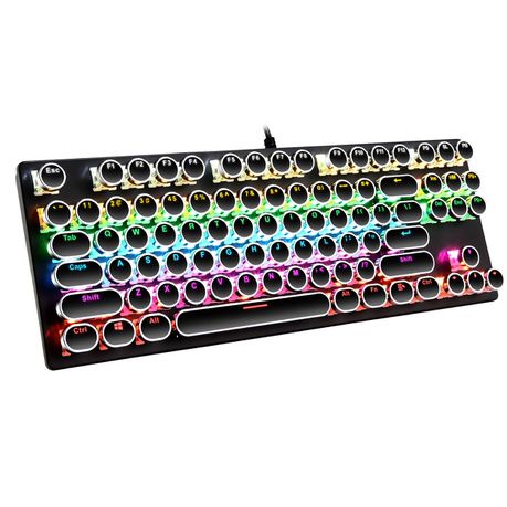 T-WOLF T70 Wired Mechanical Keyboard Electroplated Punk Keycap RGB ...