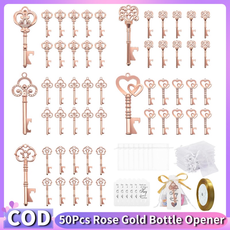 HSG Pack of 50 Key Bottle Openers Gift Tags Transparent Bag Wedding ...
