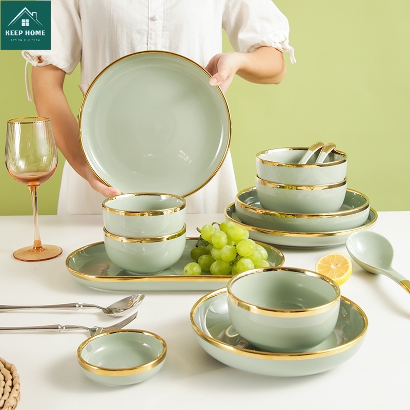 Keep Home Ceramic Tableware Nordic Phnom Penh Rice Bowl Noodle Bowl ...