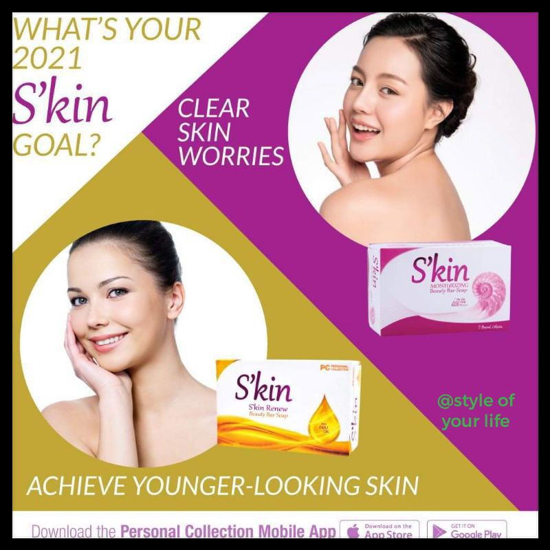 S'kin Renew Beauty Bar Soap & Moisturizing Beauty Bar Soap(100g ...