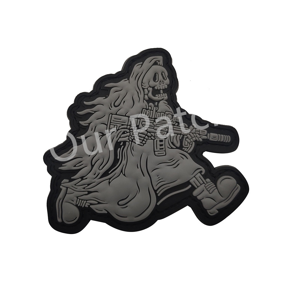 Tactical Devil Reaper PVC Badge Glow in the Dark Rubber Badge Backpack ...