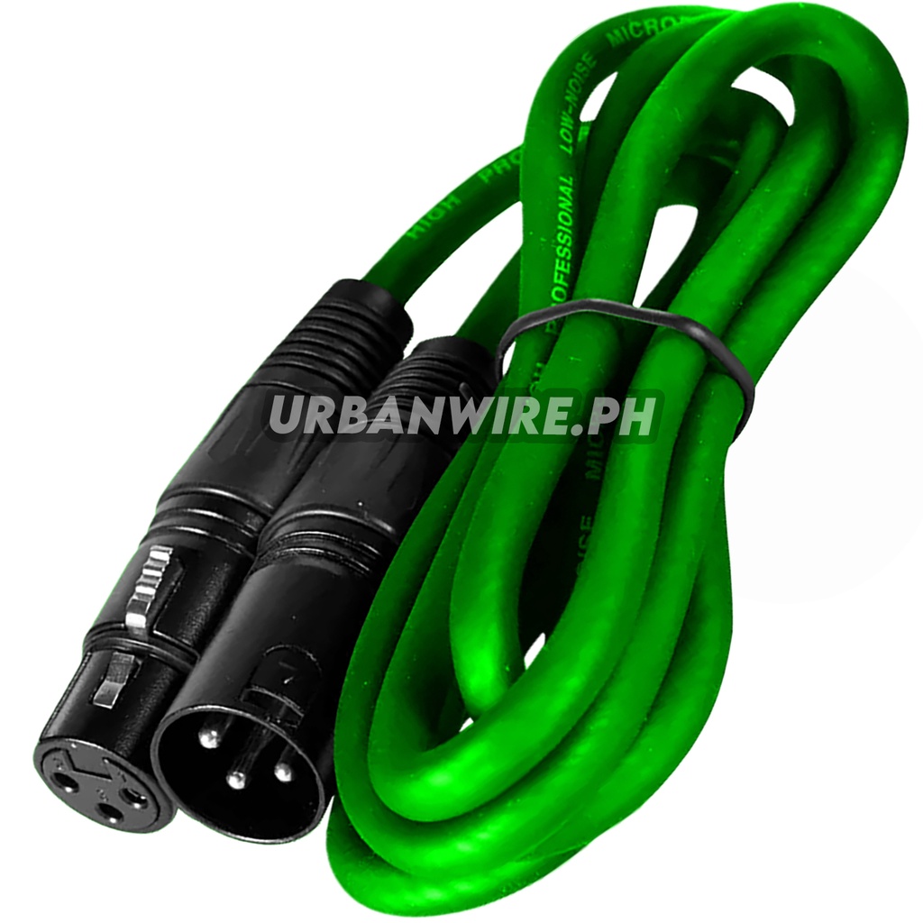 【GREEN】3-Pin Male XLR to Female XLR Microphone Cable Plug for Audio ...