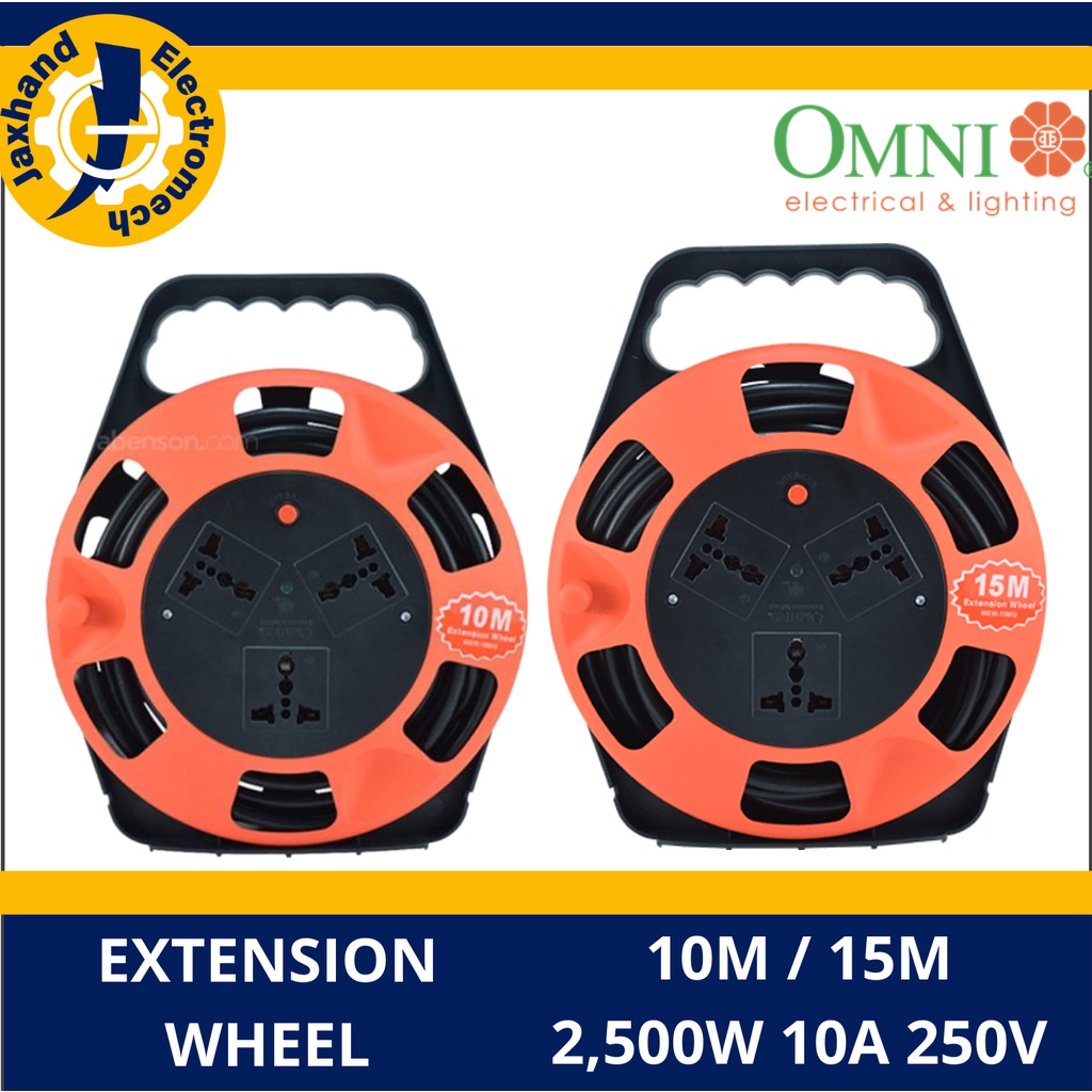 Omni Extension Wheel 10 Meter Cord Length 2500W 10A 250V | Shopee ...