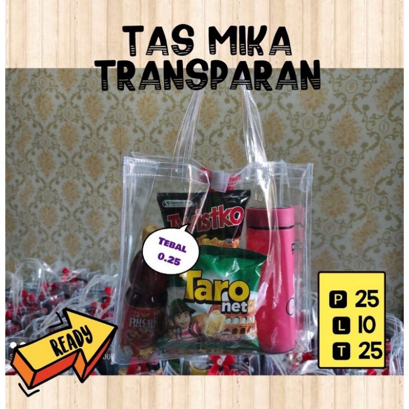 Mika totebag, Plain totemika, tasmika, pvc Bag, Transparent totebag ...