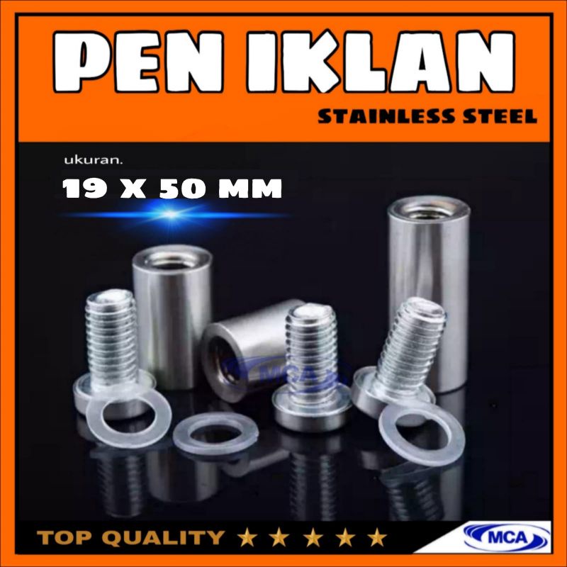 ADVERTISING PEN 19 X 50 Stainless / 19x50 / Acrylic Bolts / Glass Bolts ...