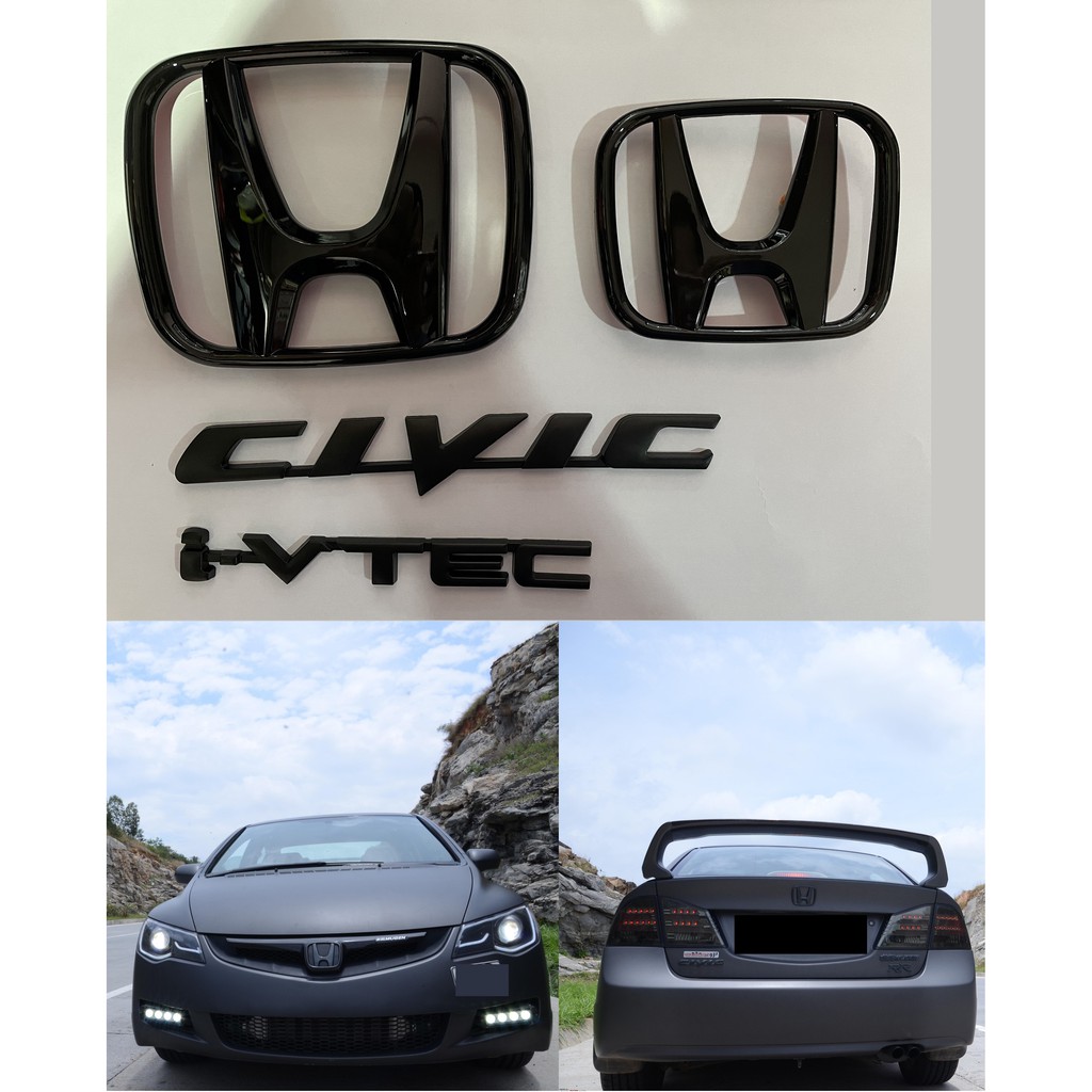 HONDA CIVIC FD BLACK LOGO CIVIC FD EMBLEM BLACK HONDA CIVIC FD TYPE R ...