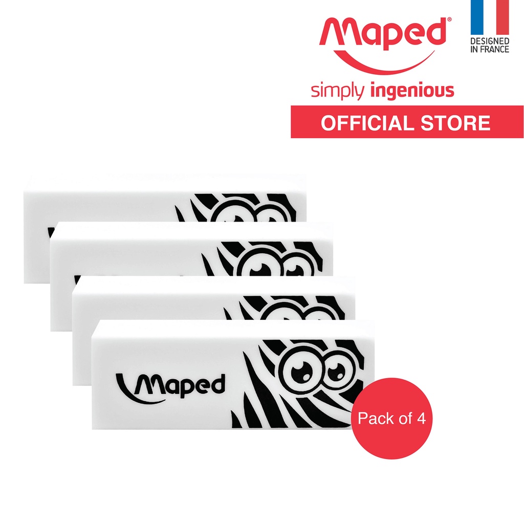 MAPED Pulse Zebra Eraser - 4 Pieces Zebra (116050 011600) | Shopee ...