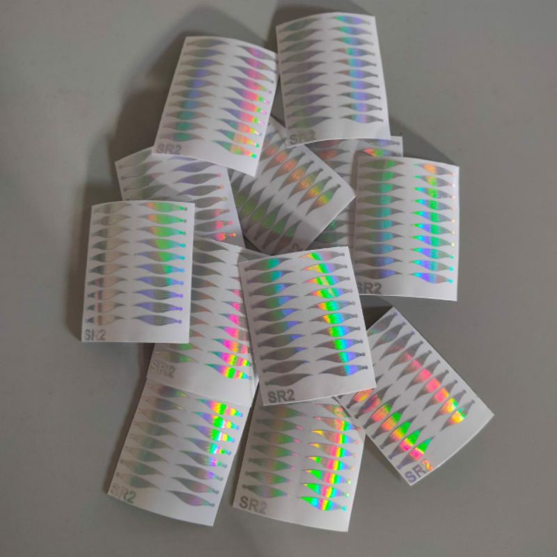 Fish Fin Stickers 20pcs Crome Cutting Sticker Lure Metal Jig Popper ...