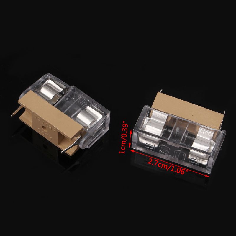 WER 10 Pcs Glass Fuse Holder with Transparent Cover Fuse Blocks 5X20mm ...