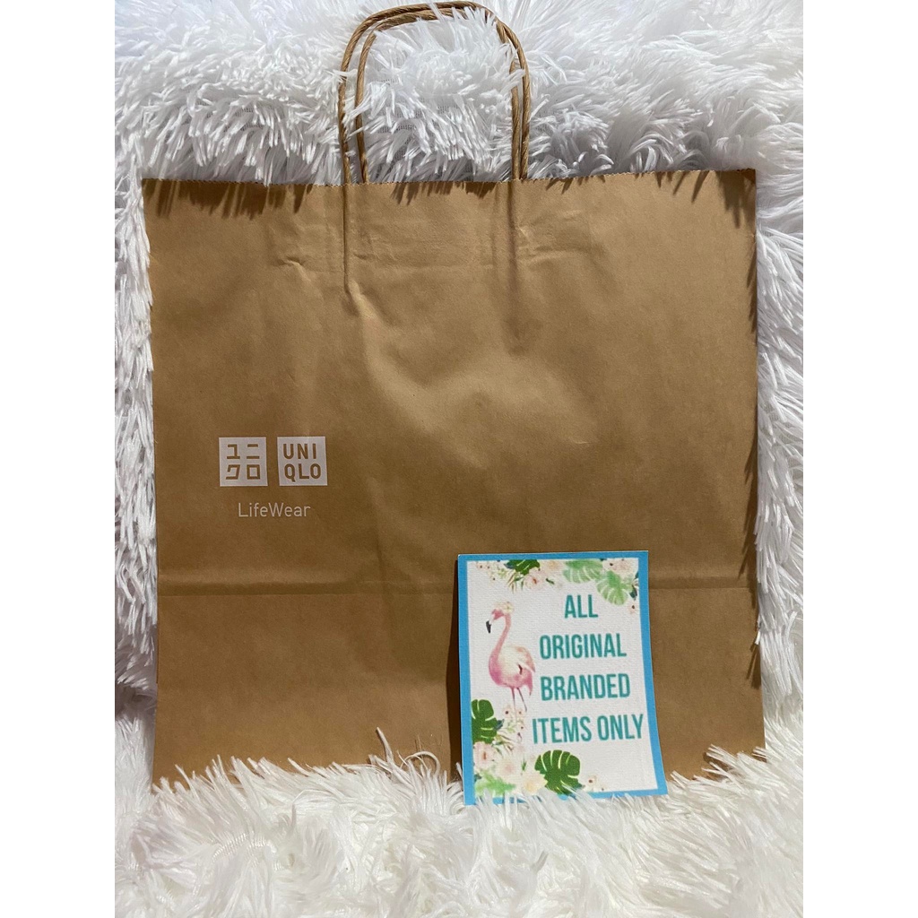 2024_love11shop UNIQLO 3pcs LARGE Brown Paper Bag | Shopee Philippines