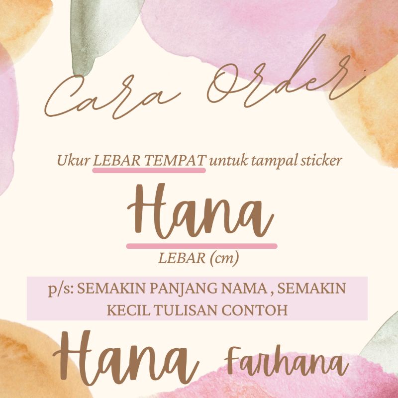 Sticker nama vinyl sticker sticker seat viral casing phone | Shopee ...