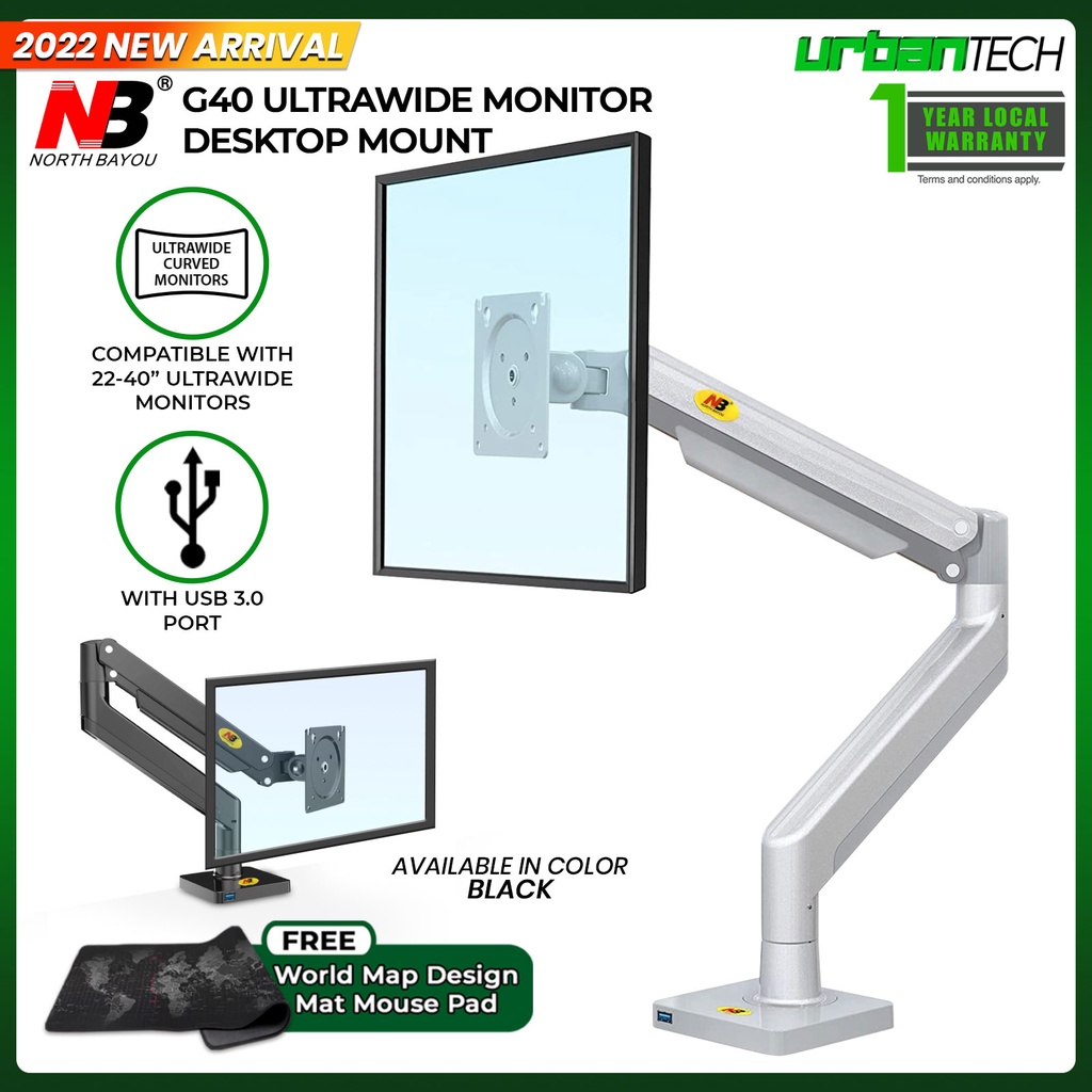 NB North Bayou G40/G45 Ultrawide Monitor 20"- 40" Screen Size Desktop ...