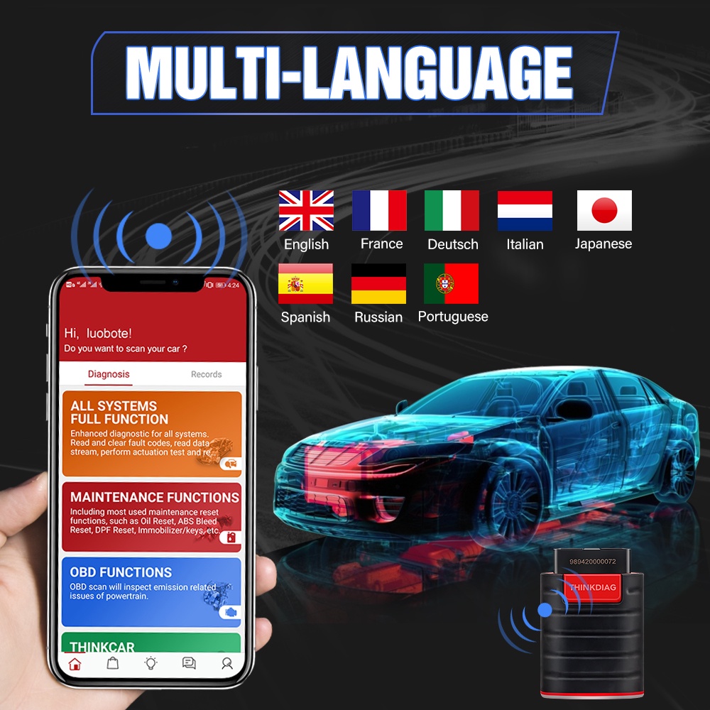 【COD】Thinkdiag Hot Version OBD2 Car Diagnostic Tools With Full System ...