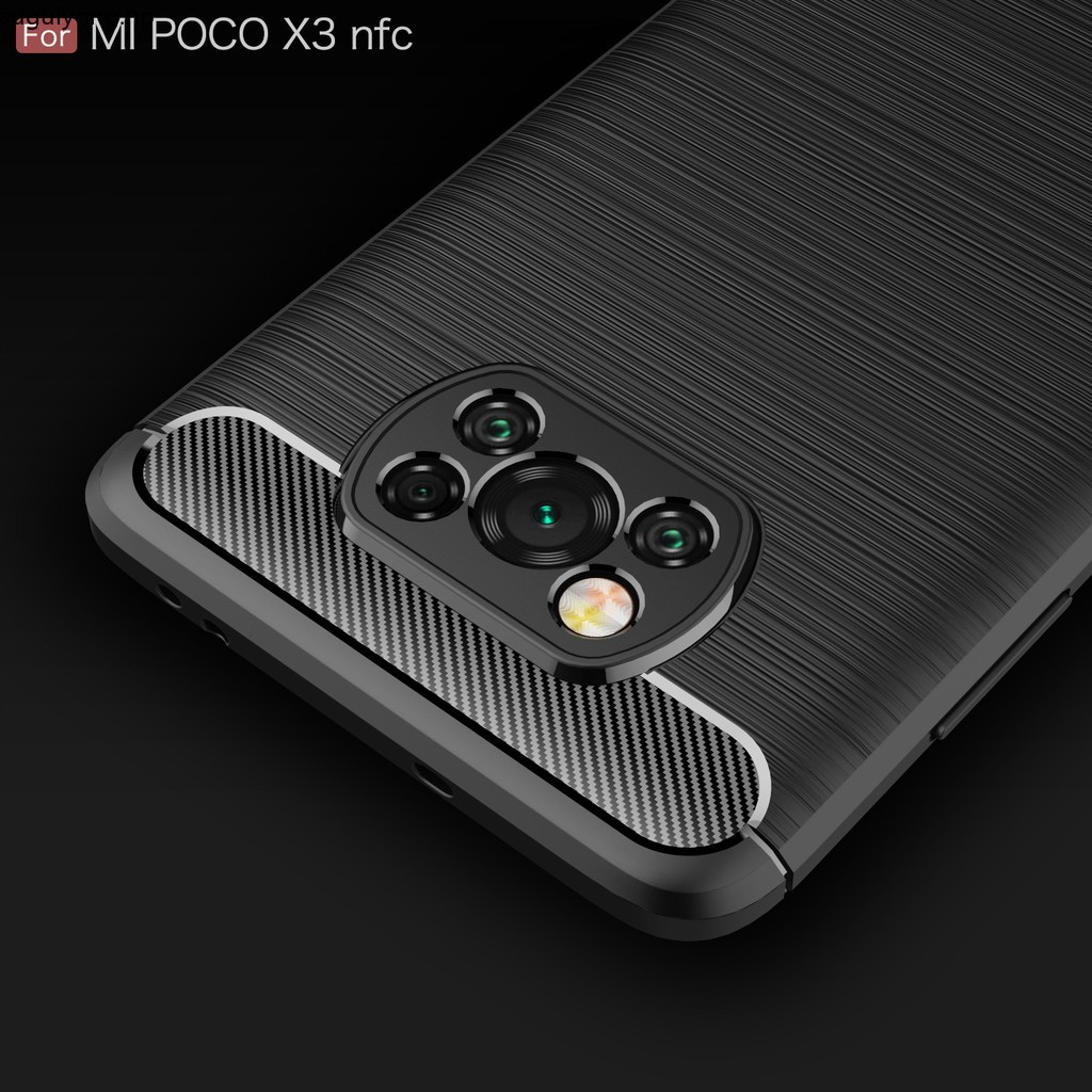 Xiaomi POCO X3 PRO X3 NFC Soft Case Shockproof Carbon Fiber Slim Back ...
